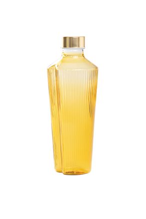 Zafferano Handy Flasche aus Borosilikatglas, 90 cl, italienisches Design, mit austauschbaren goldfarbenen und silbernen Deckeln f&uuml;r glattes und sprudelndes Wass