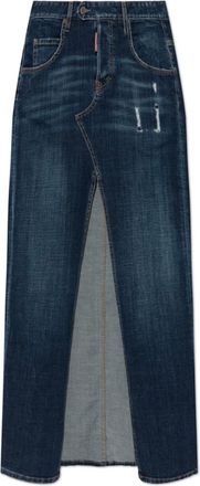 Dsquared2 Femme, Jupes, Bleu, Taille: 34 FR Jupe en jean effet vieilli