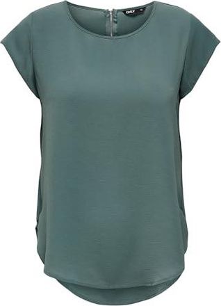 Only Onlvic S/S Solid Top Noos Wvn T-Shirt Coupe droite, Gr&uuml;n (Balsam Green Balsam Green), 44 Femme