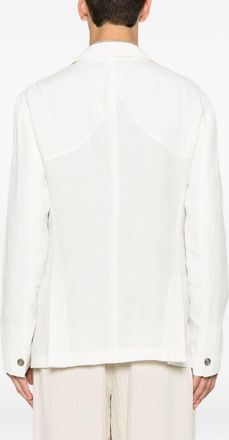 Emporio Armani Linen Single-Breasted Blazer - White