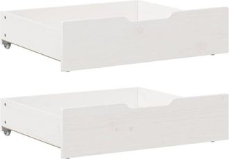 vidaXL Tiroirs sous le lit 2 pcs blanc 65x55x16 cm bois de pin massif - Vidaxl