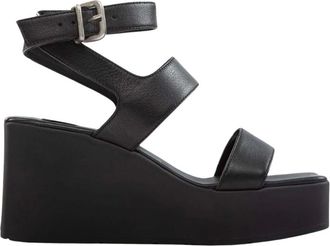 Vic Mati&eacute; Femme, Chaussures, Noir, Taille: 37 1/2 EU Sandalo in pelle zeppa
