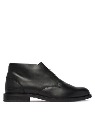 Tommy Hilfiger Schn&uuml;rschuhe Corporate Dressy Lth Lace Boot FM0FM05949 Schwarz