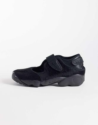 Nike Baskets Air Rift noires effet poulain