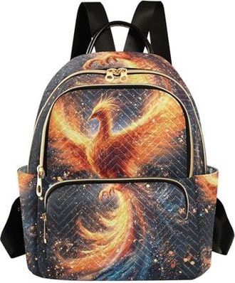 Mnsruu Mini sac à dos pour femme Phoenix Plumes de feu Galaxie Petit sac à dos tendance Sac à dos décontracté Sac à dos Sac à dos, Multi119, S