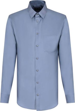 Giorgio Armani chemise &agrave; col pointu - Bleu