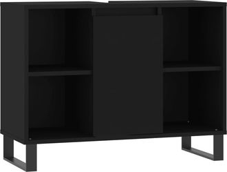 Generic Kangmusi Badschrank Schwarz 80x33x60 cm Holzwerkstoff, kangmusi831637