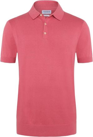 Tom Rusborg Unifarbenes Poloshirt aus Baumwolle mit gerippten B&uuml;ndchen in