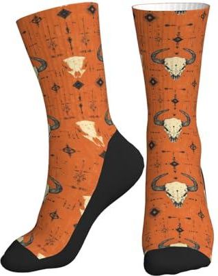 Generic Crâne De Chèvre Orange Unisexe Socquette De Marche Respirant Chaussette De Course Chaudes Chaussette De Travail Pour Sport Voyager Marche