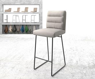 DELIFE Barstuhl Pela-Flex Stripes Hellgrau Kufengestell Metall, Barst&uuml;hle