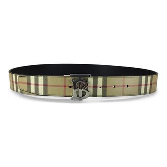 Burberry Ceinture r&eacute;versible TB &agrave; motif check - Homme - Accessoires - Beige - Taille: 105 CM