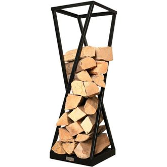 Le Marquier Range-b&ucirc;ches Le Marquier Sablier Noir h 118 cm pour b&ucirc;ches de 40 cm