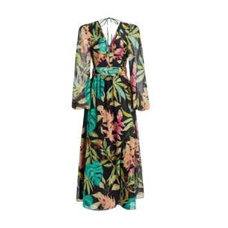 PatBo Tropicalia Maxikleid mit Schlitz - - Dresses - Damen - Mehrfarbig - XS
