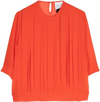 Edward Achour Paris Bluse mit rundem Ausschnitt - Orange