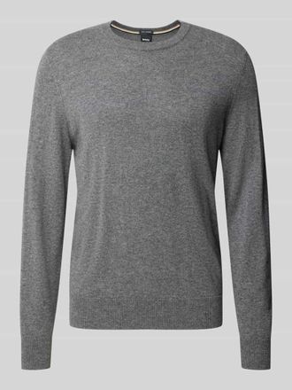 HUGO BOSS Pullover aus Wolle Kaschmir mit Rippabschl&uuml;ssen