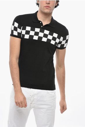 Dsquared2 Hopsack Cotton Polo with Checked Detail size S