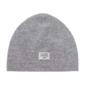 Acne Studios Bonnet en cachemire avec logo - unisex - Accessoires - Gris - Taille: ONE Size