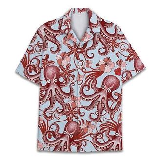 Keephen TangoDS Nouveaut&eacute; Cool Impression 3D Hawaiian Chemise pour Femmes Hommes Col Revers Manches Courtes Boutonn&eacute;e Chemises F&ecirc;te Aloha Chemises