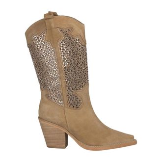 Alma En Pena Gl&auml;nzender durchbrochener Stiefel - - Shoes - Damen - Beige - 38 EU