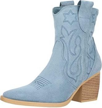 Elara Bottes Femme Bottines de Cowboy Chunkyrayan DE326S Blau-41