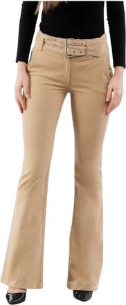 Moschino Femme, Pantalons, Beige, Taille: 36 FR Pantalon &Eacute;vas&eacute; en Coton