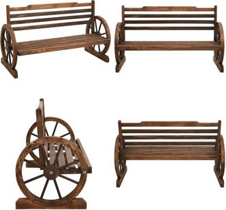 vidaXL Vidaxl - Gartenbank 112 cm Massivholz Tanne - Gartenzitmöbel - Gartenbank - Holzkiste - Massivtannenholz - Outdoor Möbel - Home & Living