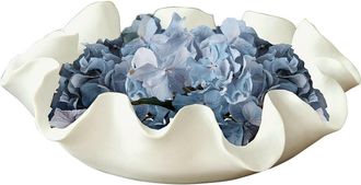 Loberon Schale Lunettas - in Bl&uuml;tenform - Mattes Finish - Handmade-Optik - Romantischer Charme - Dekoration - Steingut, wei&szlig;