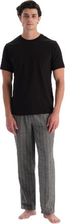 Dagi Mens Grey Striped Woven Trousers, M