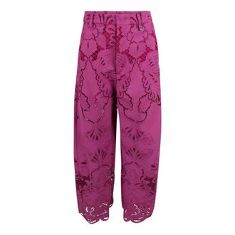 Giuseppe Di Morabito Femme, Pantalons, Rose, Taille: 38 FR Flared Sangallo Lace Pantalons