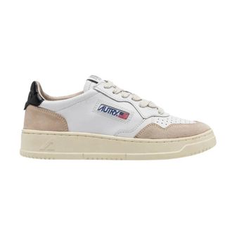 Autry Baskets Medalist Low en Daim et Cuir - Femme - Chaussures - Blanc - Taille: 40 EU