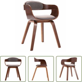 vidaXL vidaXL Stuhl Bugholz - Esszimmerstuhl Taupe Bugholz und Stoff