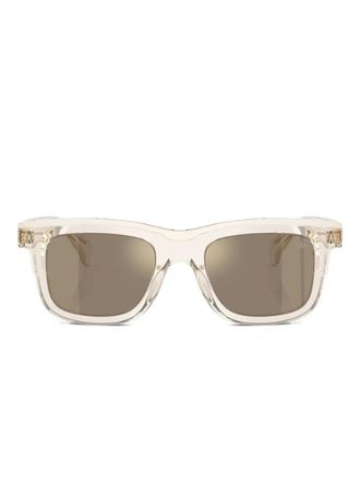 Moncler Sonnenbrille mit eckigem Gestell - Nude