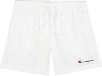 Champion Herren Legacy Icons Beachshorts-Crinkle Taslon Small Script Logo Badehose, Wei&szlig;, XL