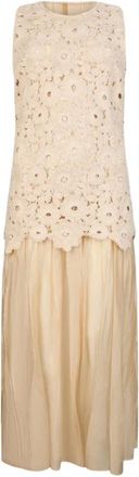 Liu Jo Femme, Robes, Beige, Taille: 38 FR Summer Midi Dress
