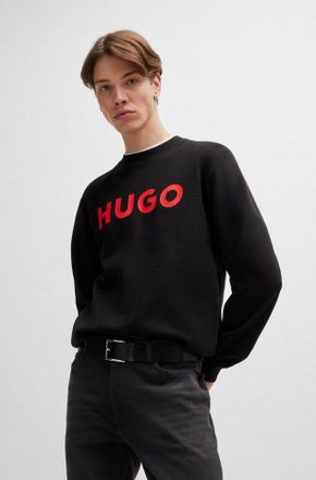 HUGO BOSS Sweatshirt Dem Rundhalsausschnitt, Regular Fit, HUGO Druck
