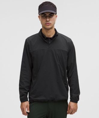 lululemon Winddichter Golfpullover mit kurzem Rei&szlig;verschluss f&uuml;r M&auml;nner - Gr&ouml;&szlig;e 2XL in Black