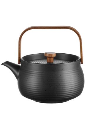 ASA Teekanne Japandi, Schwarz, Keramik, 600 ml, 17.4x15.6x14.2 cm, Kaffee & Tee, Kannen, Teekannen