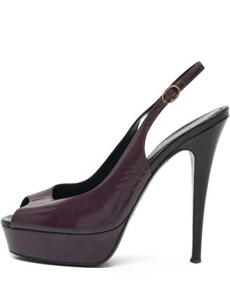 Saint Laurent sandales plateforme 130 mm à bout ouvert - Violet