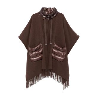 Herno Braune Cape-Jacke mit Stepp-Taschen - - Jackets - Damen - Braun - ONE SIZE