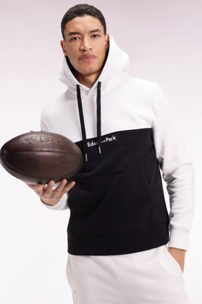 Eden Park Sweatshirt &Agrave; Capuche Bicolore Blanc Coupe Droite