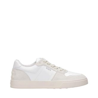 Tod's Calfskin Suede Sneakers - - Shoes - Herren - Wei&szlig; - 40 1/2 EU