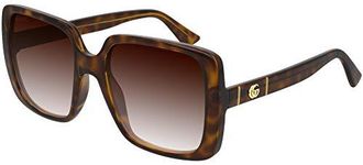 Gucci Lunettes de Soleil GG0632S Havana/Brown Shaded 56/20/145 femme