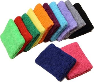 Cabilock 12 Stück Teiliges Buntes Baumwoll schweißband Atmungsaktive Saugfähige Sport handgelenk bänder für Fitness Basketball Tennis und Outdoor aktivitäten B