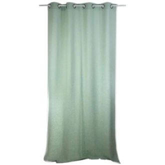 HOME MAISON Rideau Uni en Lin lavé Vert 140x250 cm