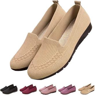 Generic Chaussures en tricot &agrave; enfiler pour femme, tige en maille respirante, mocassins orthop&eacute;diques confortables, l&eacute;gers et antid&eacute;rapants, pour un usage quo