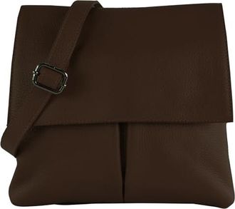 modamoda.de T63LEDER - Sac à bandoulière en cuir pour femme, chocolat noir, s