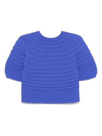 Pleats Please Issey Miyake haut Mushroom - Bleu