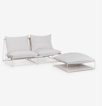 Sklum Sklum - Amaro 2-teiliges modulares Gartensofa und umwandelbarer Ottoman Gardenia Wei&szlig;