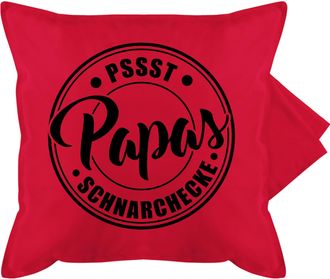 Shirtracer Kissenbezug - zum Vatertag - Papas Schnarchecke Badge I Papa Geschenk Geburtstag I Weihnachten - 50 x 50 cm - Rot - papakissen geschenke f&uuml;r vater vat