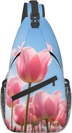 Generic Sacoche Tactique Motif tulipe L&eacute;ger Sling Sac &agrave; Bandouli&egrave;re Antivol Sac &agrave; Dos De Voyage pour Homme Femme &eacute;cole